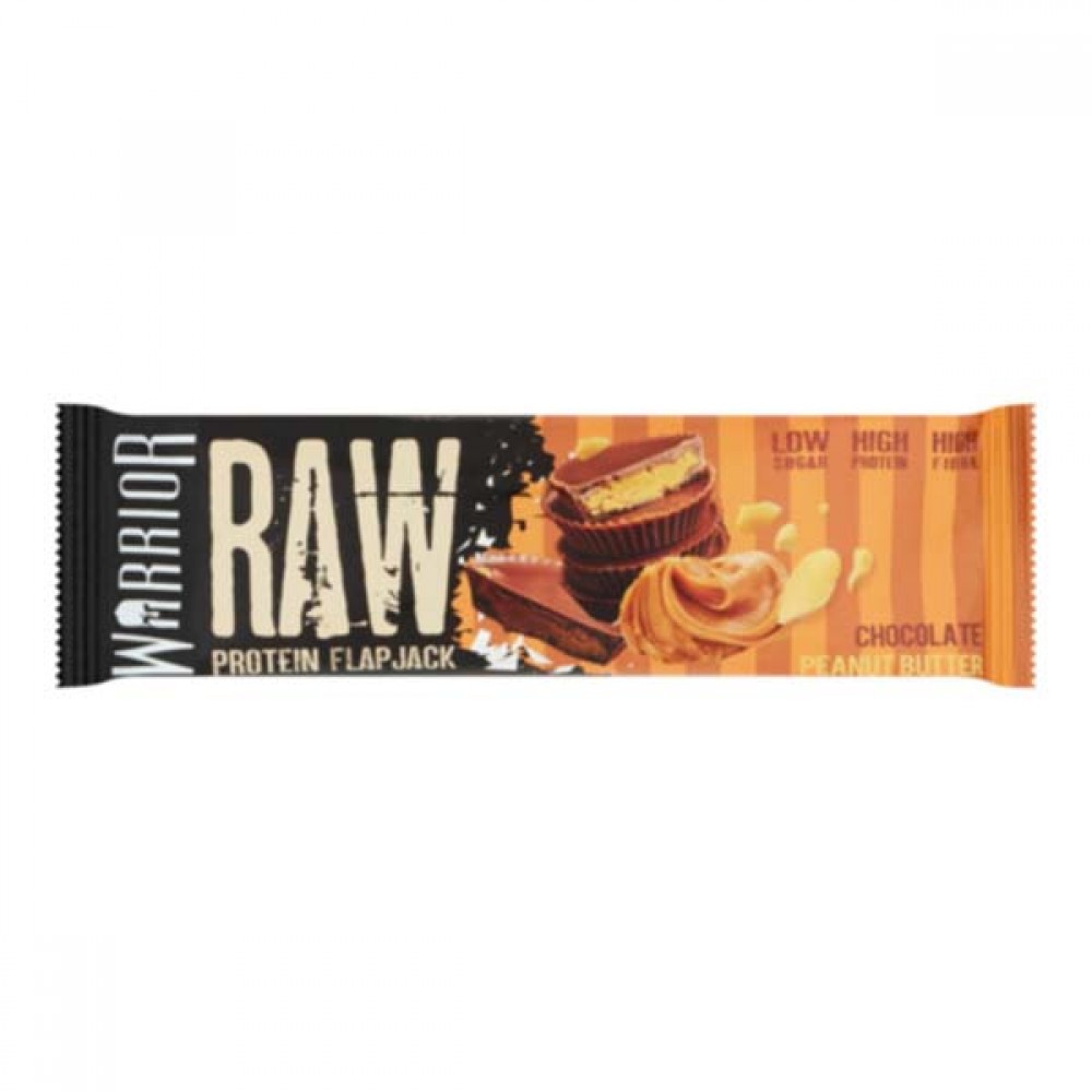 Warrior Raw Chocolate Peanut Butter Flapjack 12 x 75g - Planet Candy Online Sweet Shop